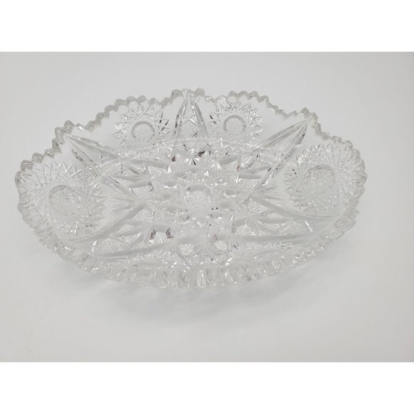 Accents | Vintage Sawtooth Crystal Relish Dish 8x6 | Poshmark